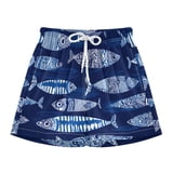 BZSMCE Swim Shorts Blue Abstract Fish Pattern For Quick-Dry Shorts With ...
