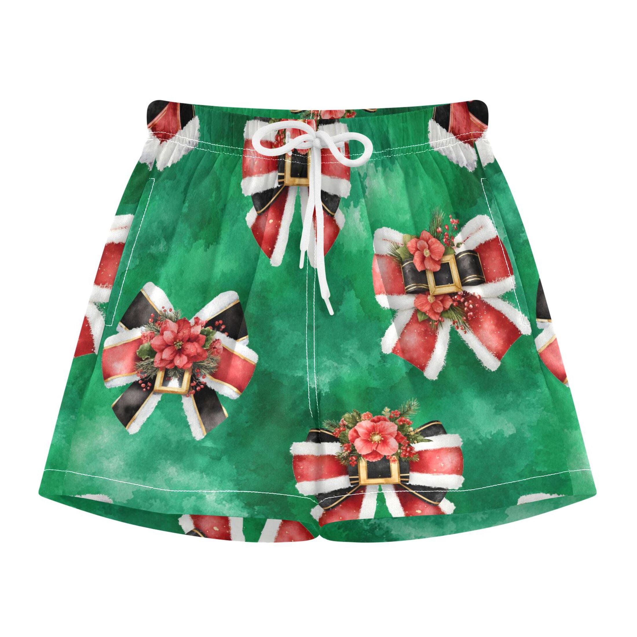 BZSMCE Swim Shorts Bow Red Flower Pattern For Quick-Dry Shorts With ...