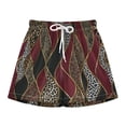 BZSMCE Swim Shorts Burgundy Leopard Wave For Quick-Dry Shorts With Anti ...