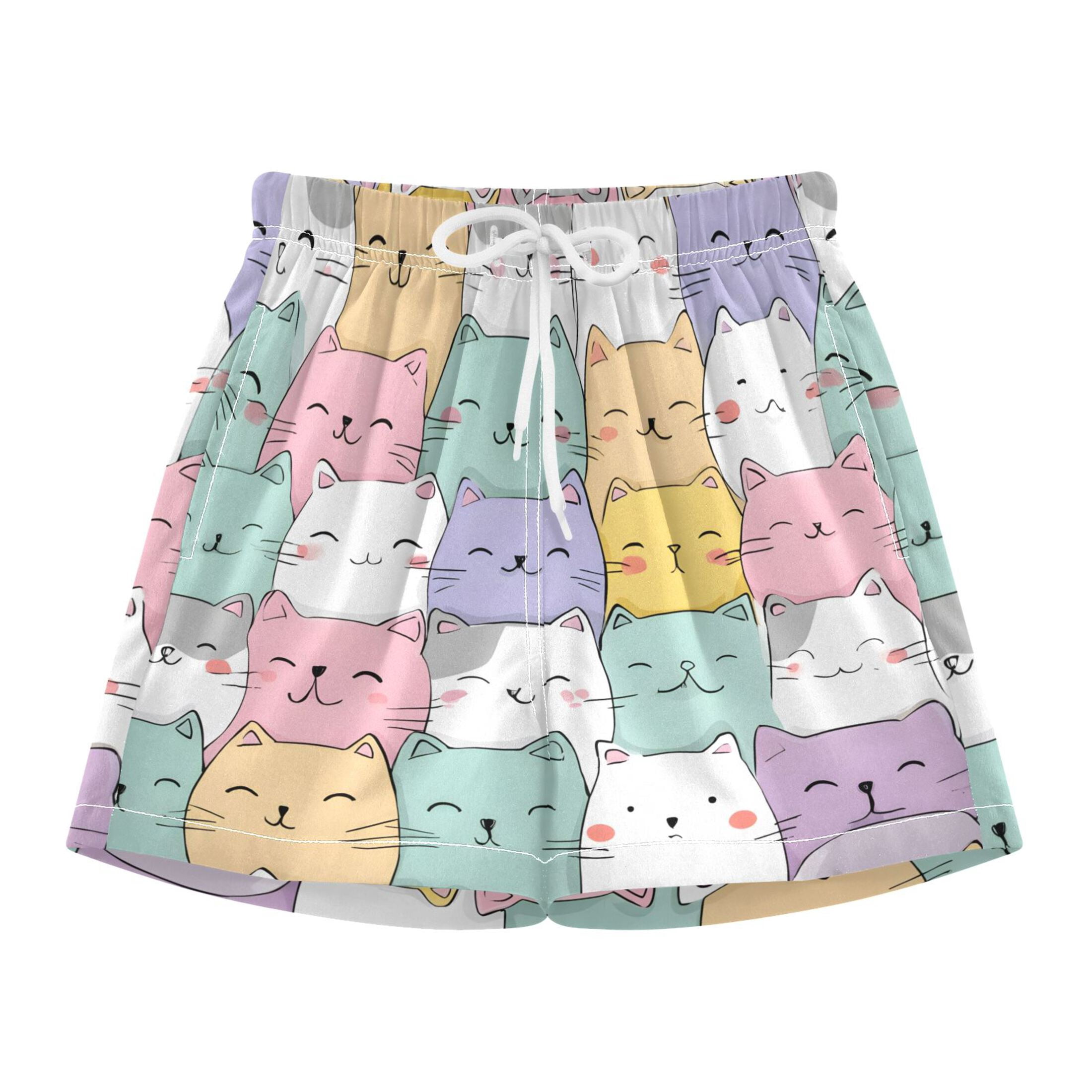 BZSMCE Swim Shorts Cats Pattern For Quick-Dry Shorts With Anti-Chafe ...