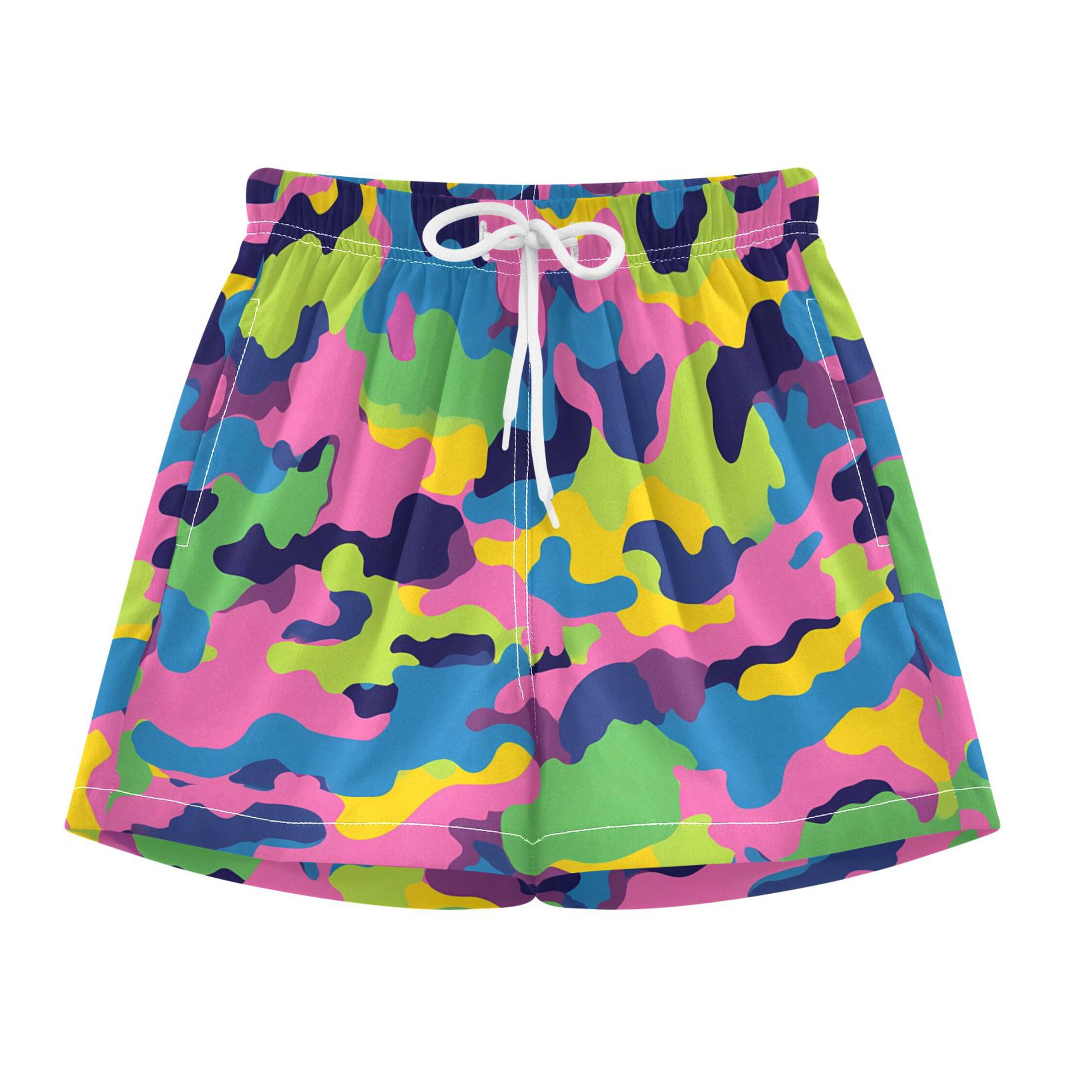 BZSMCE Swim Shorts Colorful Camouflage Pattern For Quick-Dry Shorts ...