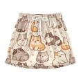 BZSMCE Swim Shorts Cute Striped Kitten with Red Flowers Pattern For ...