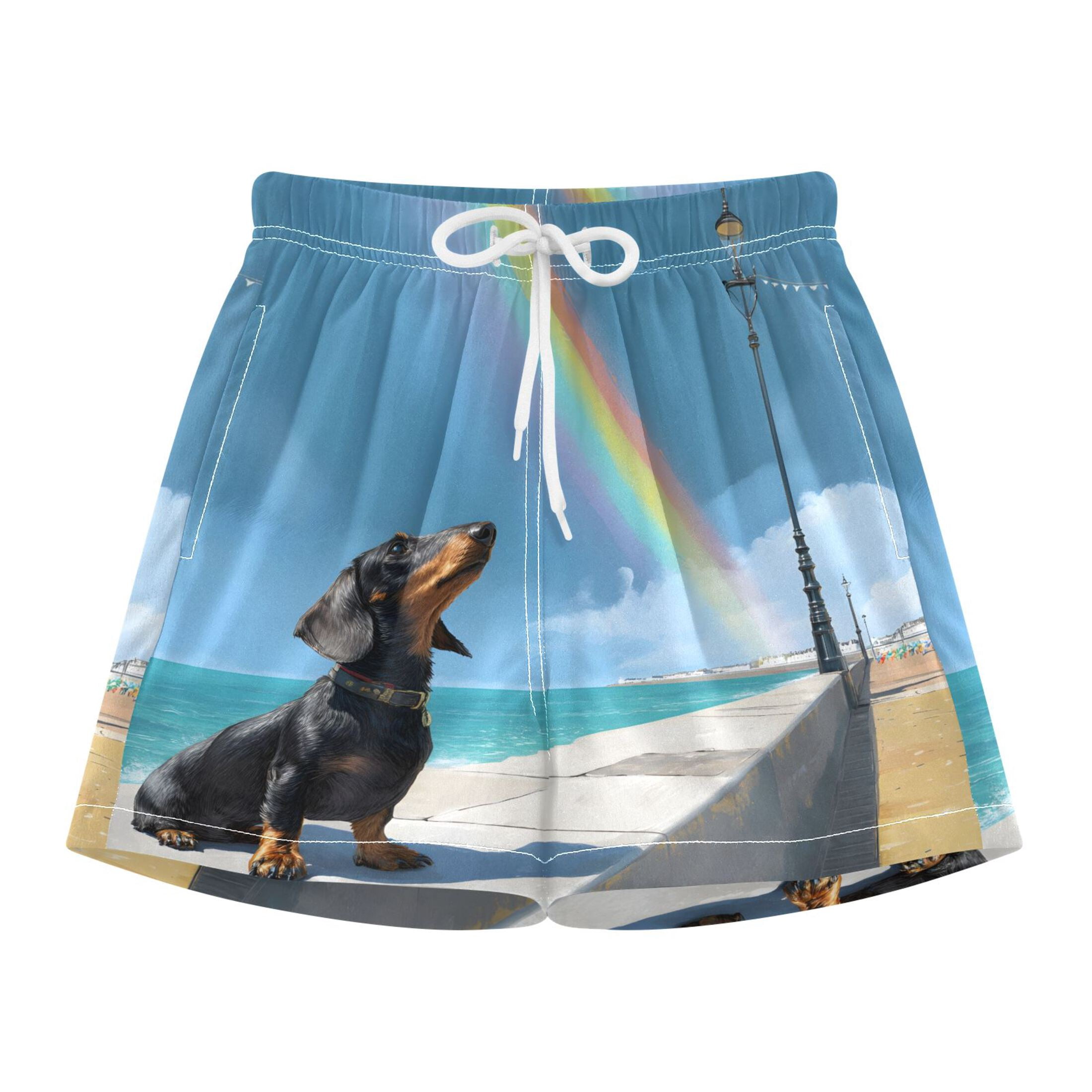 BZSMCE Swim Shorts Dachshund For Quick-Dry Shorts With Anti-Chafe Liner ...