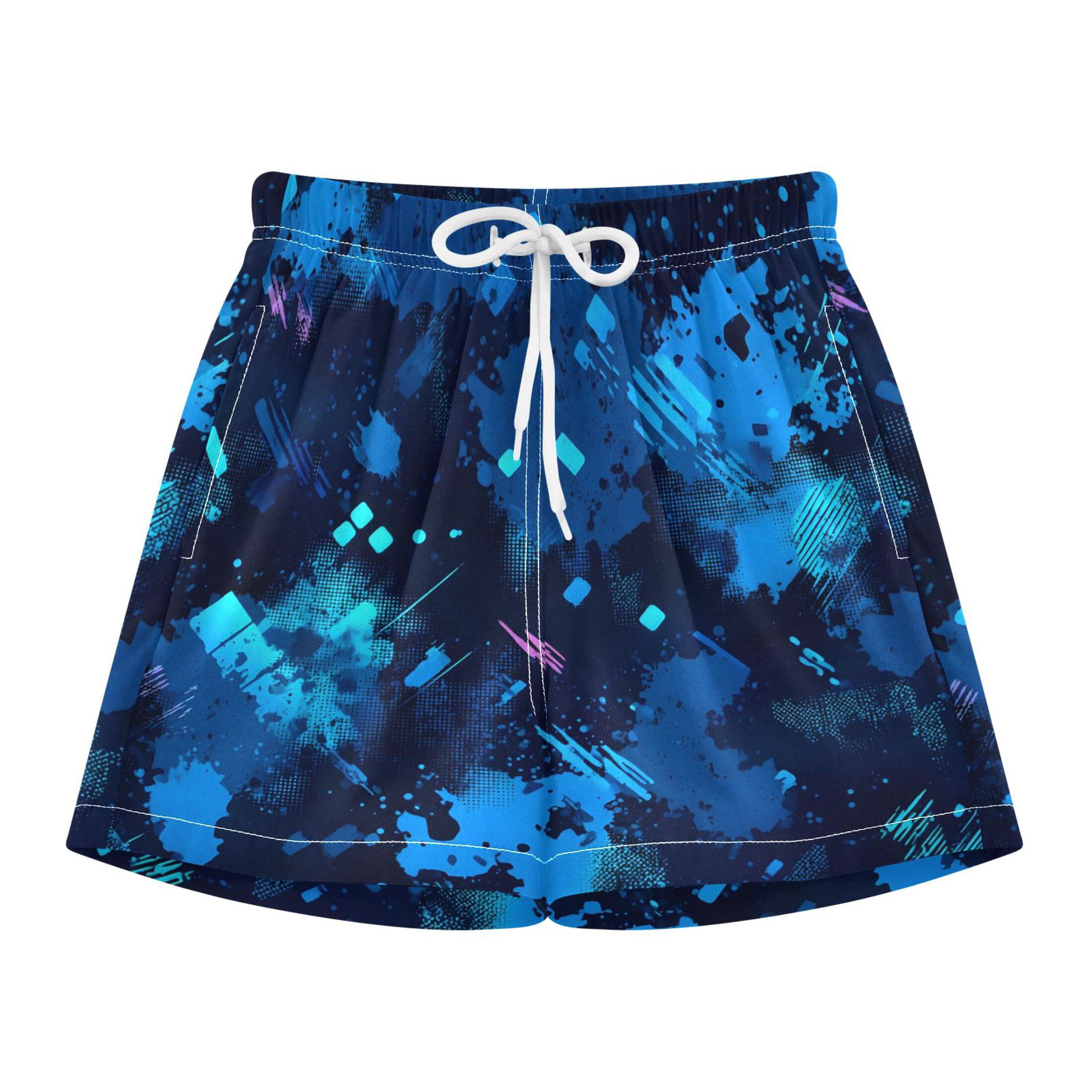 BZSMCE Swim Shorts Dark Blue Splash Camouflage Pattern For Quick-Dry ...
