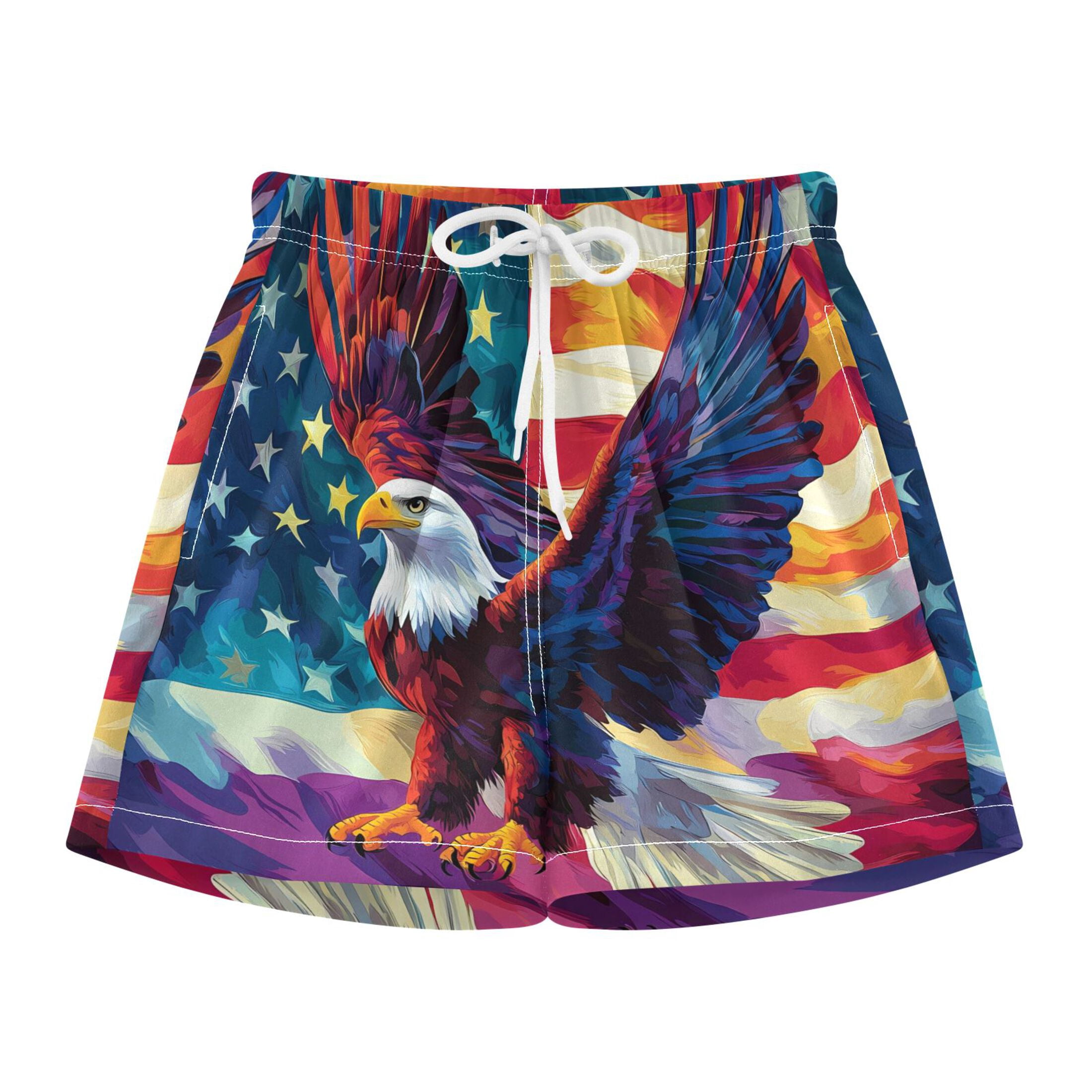 BZSMCE Swim Shorts Eagle American Flag For Quick-Dry Shorts With Anti ...