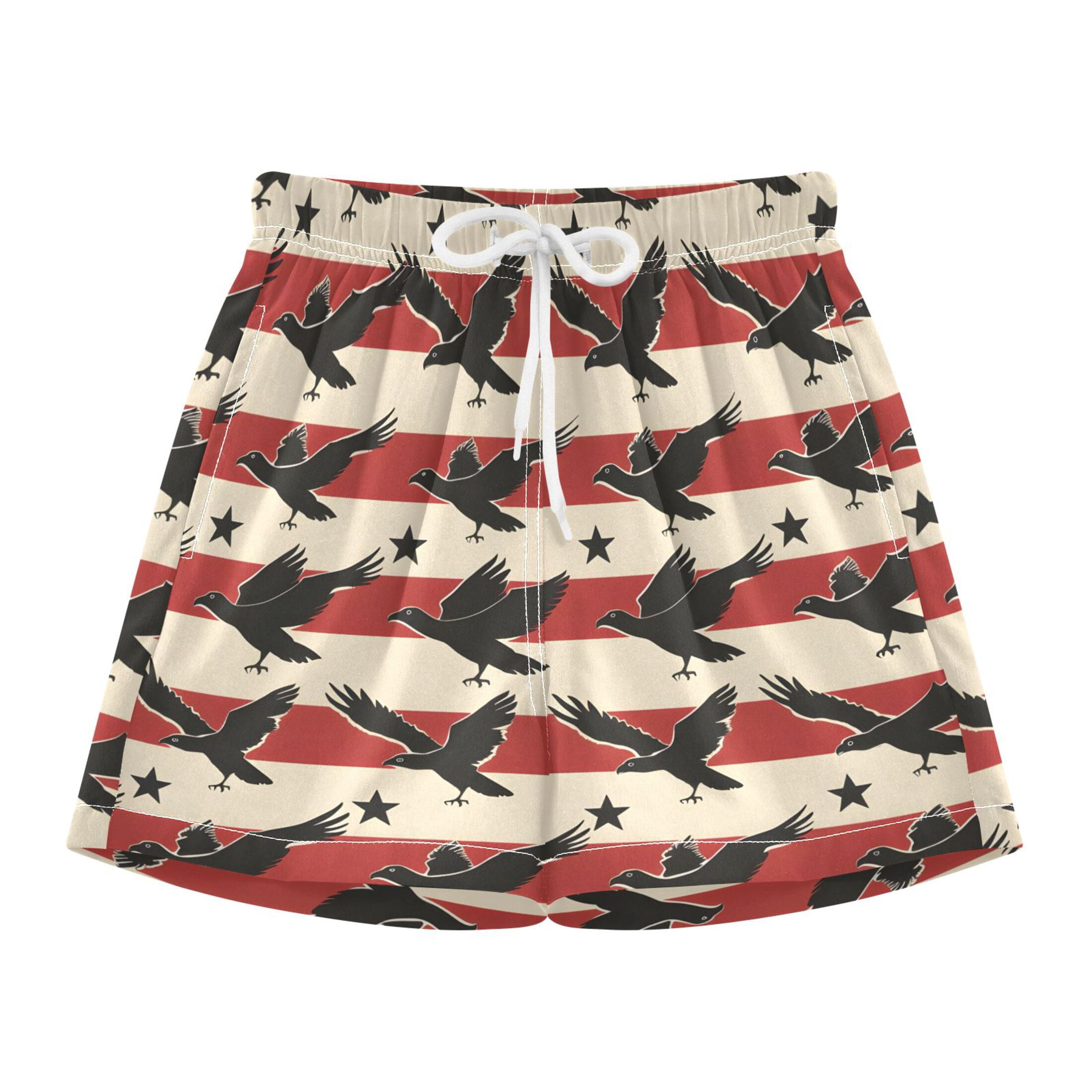 BZSMCE Swim Shorts Eagle Flying Silhouette Pattern For Quick-Dry Shorts ...