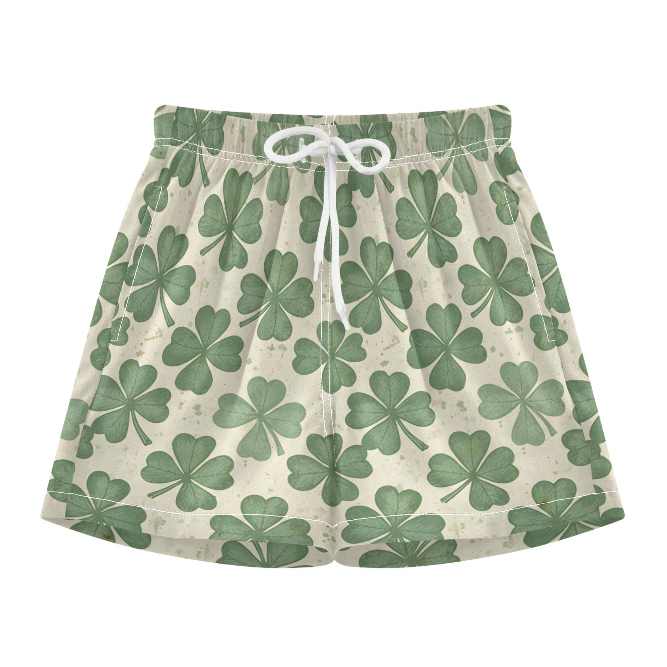 BZSMCE Swim Shorts Four Leaf Clover Pattern For Quick-Dry Shorts With ...