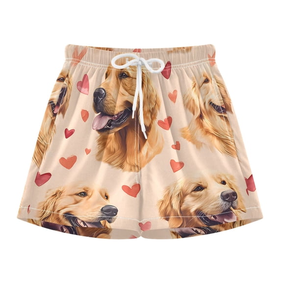 BZSMCE Swim Shorts Golden Hair Love Pattern For Quick-Dry Shorts With ...