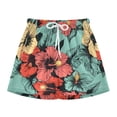 BZSMCE Swim Shorts Hibiscus Flower Green Leaves Pattern For Quick-Dry ...