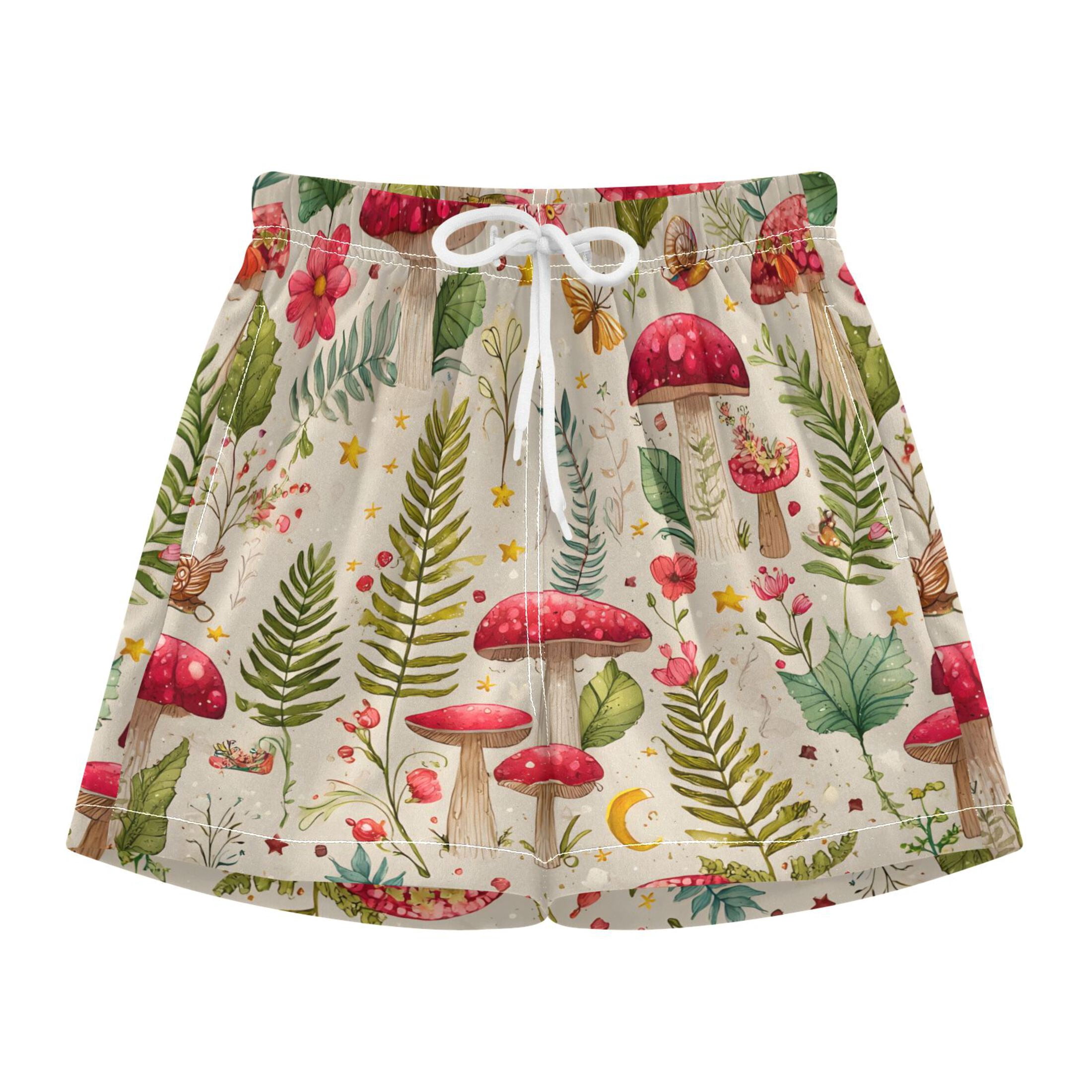 BZSMCE Swim Shorts Mushroom Forest Pattern For Quick-Dry Shorts With ...