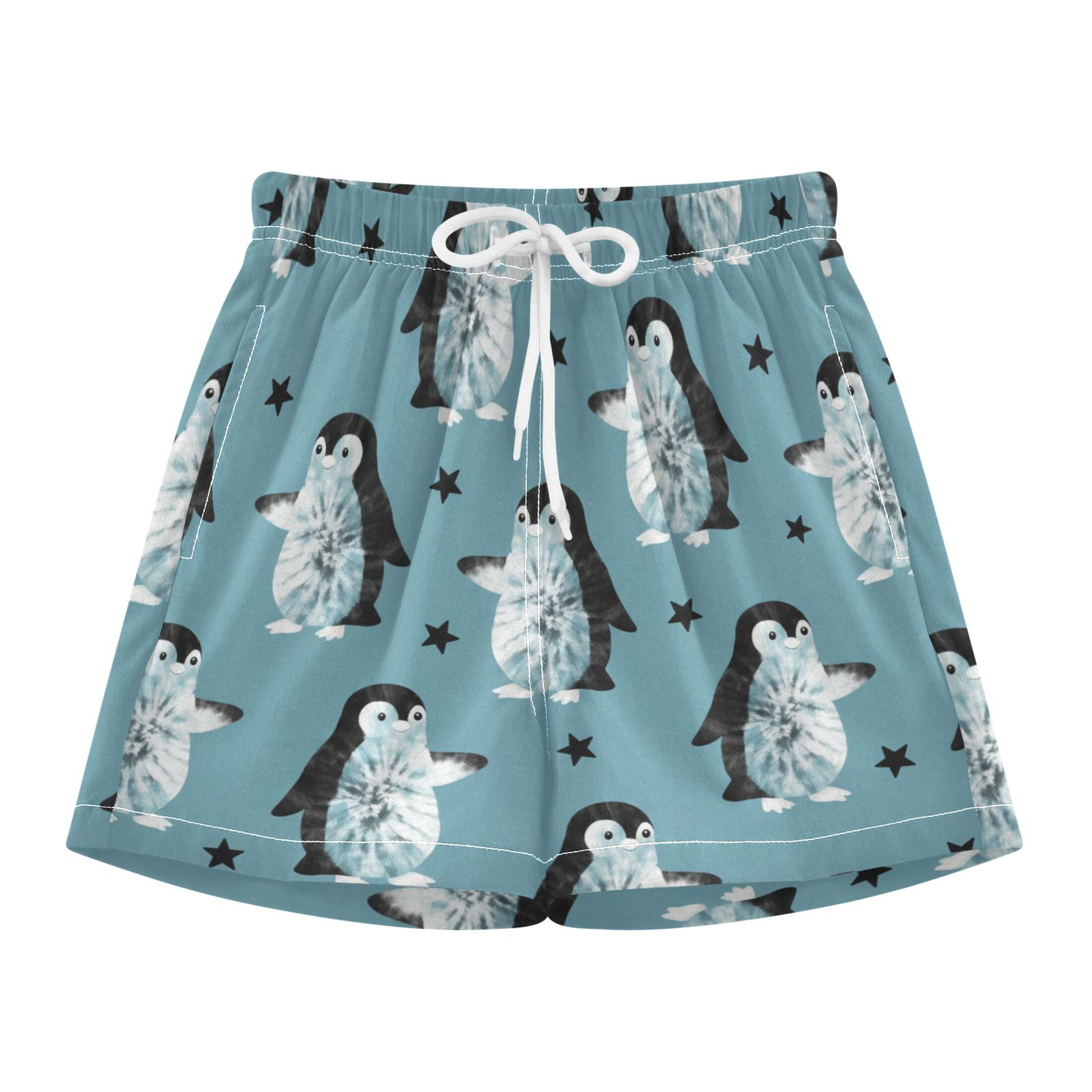 BZSMCE Swim Shorts Penguins Stars For Quick-Dry Shorts With Anti-Chafe ...