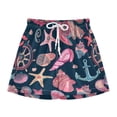 BZSMCE Swim Shorts Pink Ship Anchor Rudder Shellfish Starfish Pattern ...