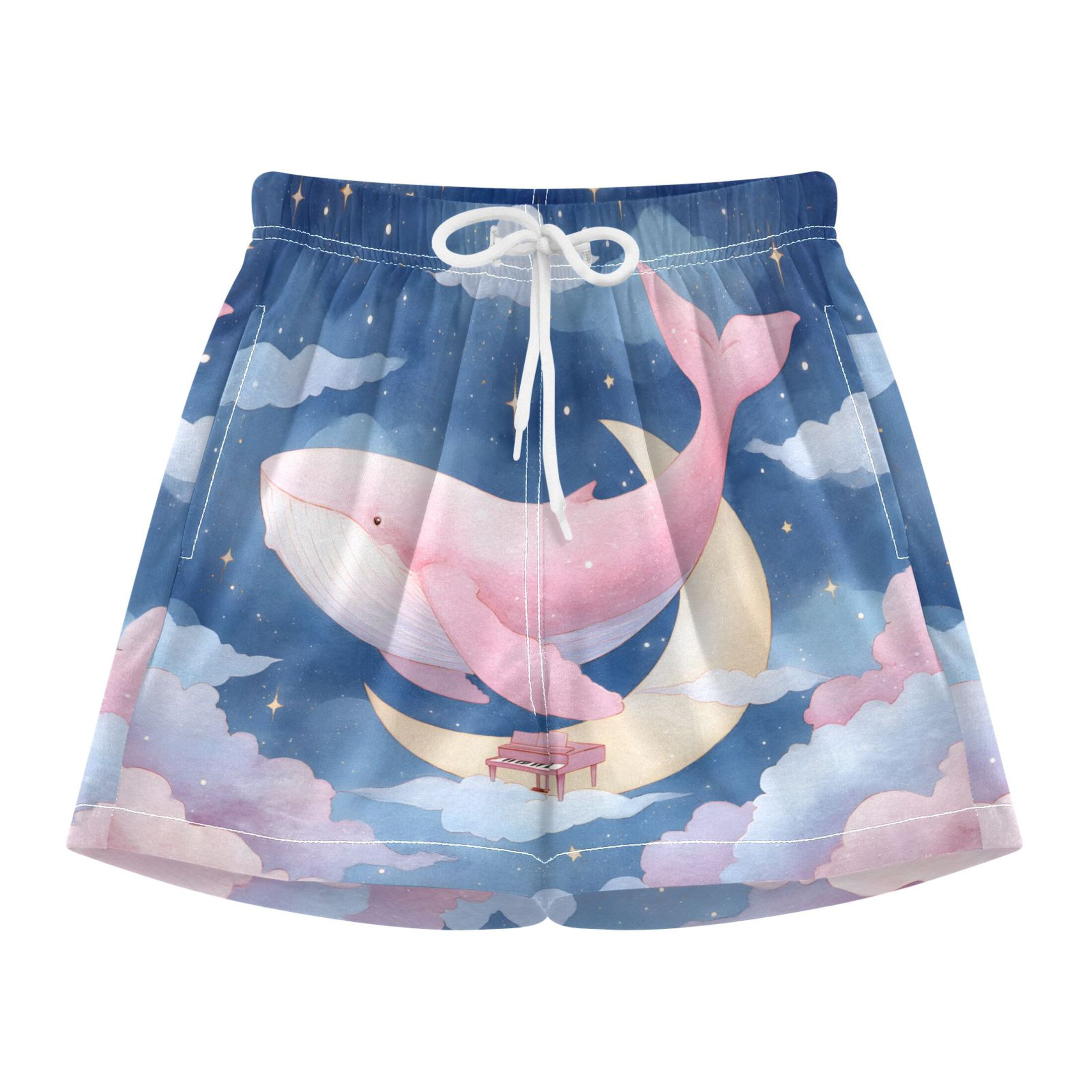 BZSMCE Swim Shorts Pink Whale For Quick-Dry Shorts With Anti-Chafe ...