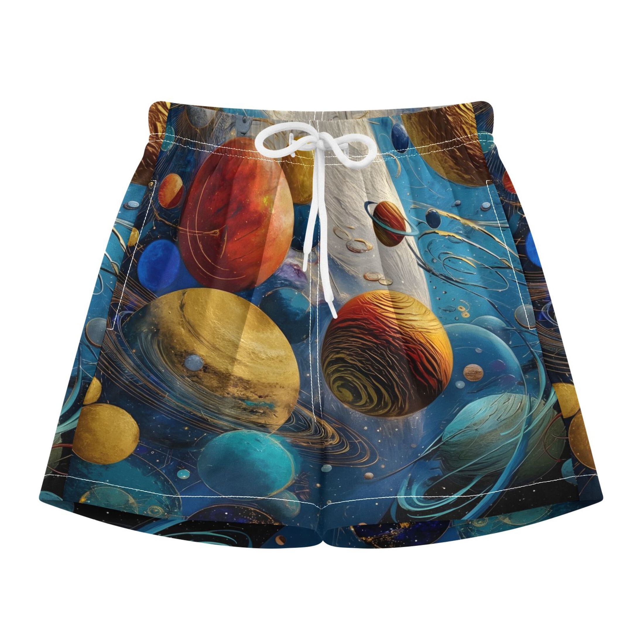 BZSMCE Swim Shorts Planet Sky For Quick-Dry Shorts With Anti-Chafe ...