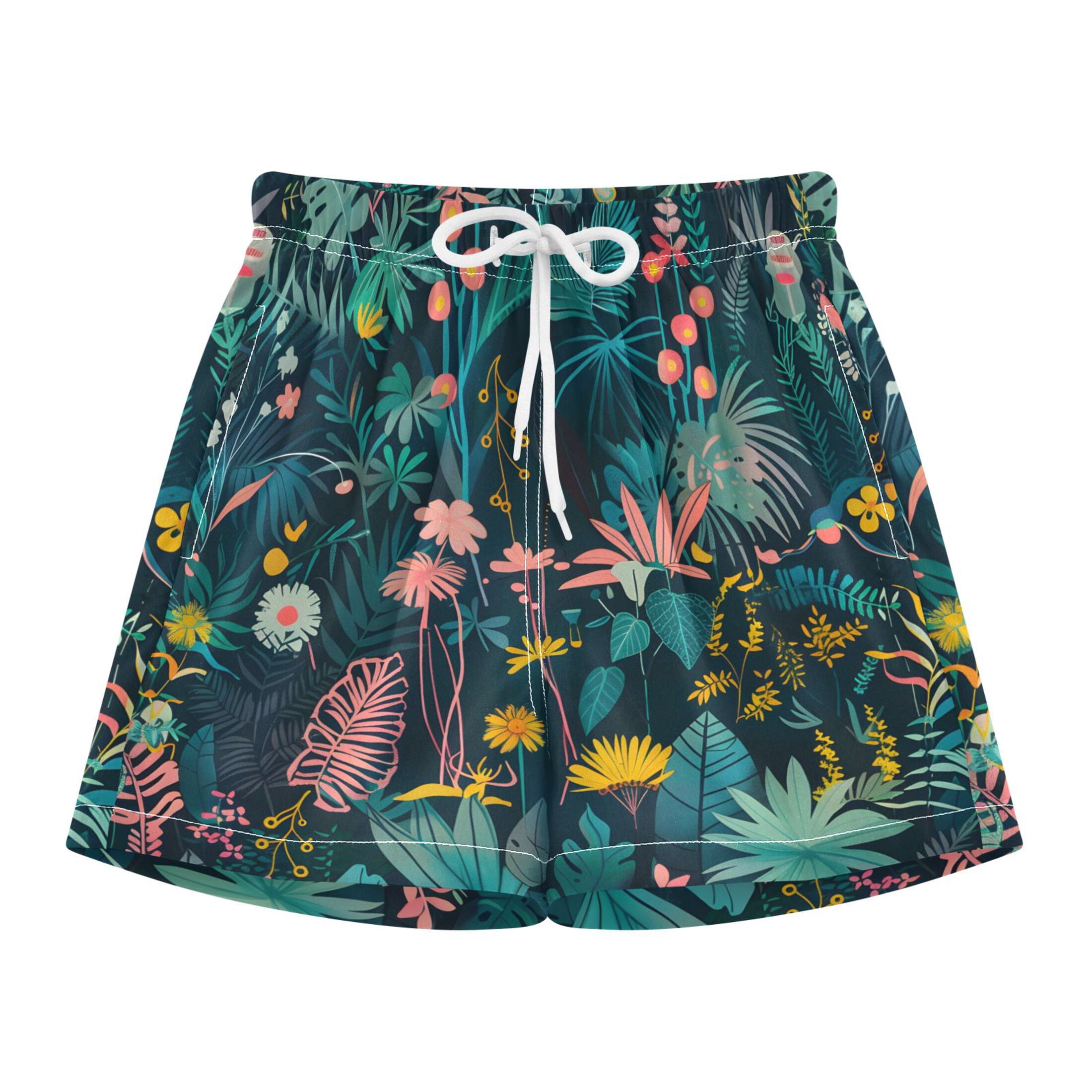 BZSMCE Swim Shorts Plant For Quick-Dry Shorts With Anti-Chafe Liner ...