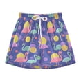 BZSMCE Swim Shorts Purple Cartoon Flamingo Pattern For Quick-Dry Shorts ...