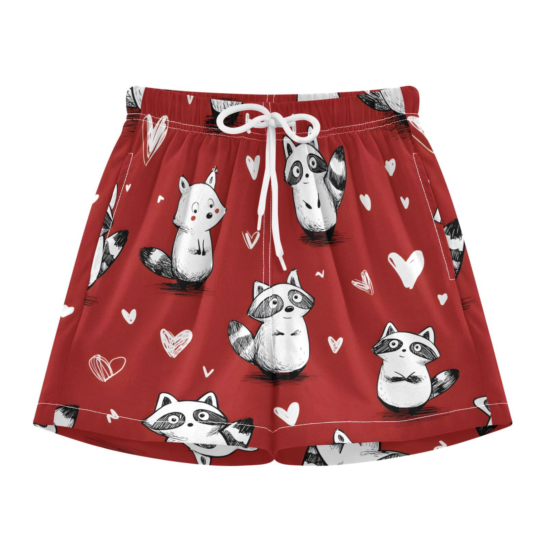 BZSMCE Swim Shorts Raccoon Pattern For Quick-Dry Shorts With Anti-Chafe ...