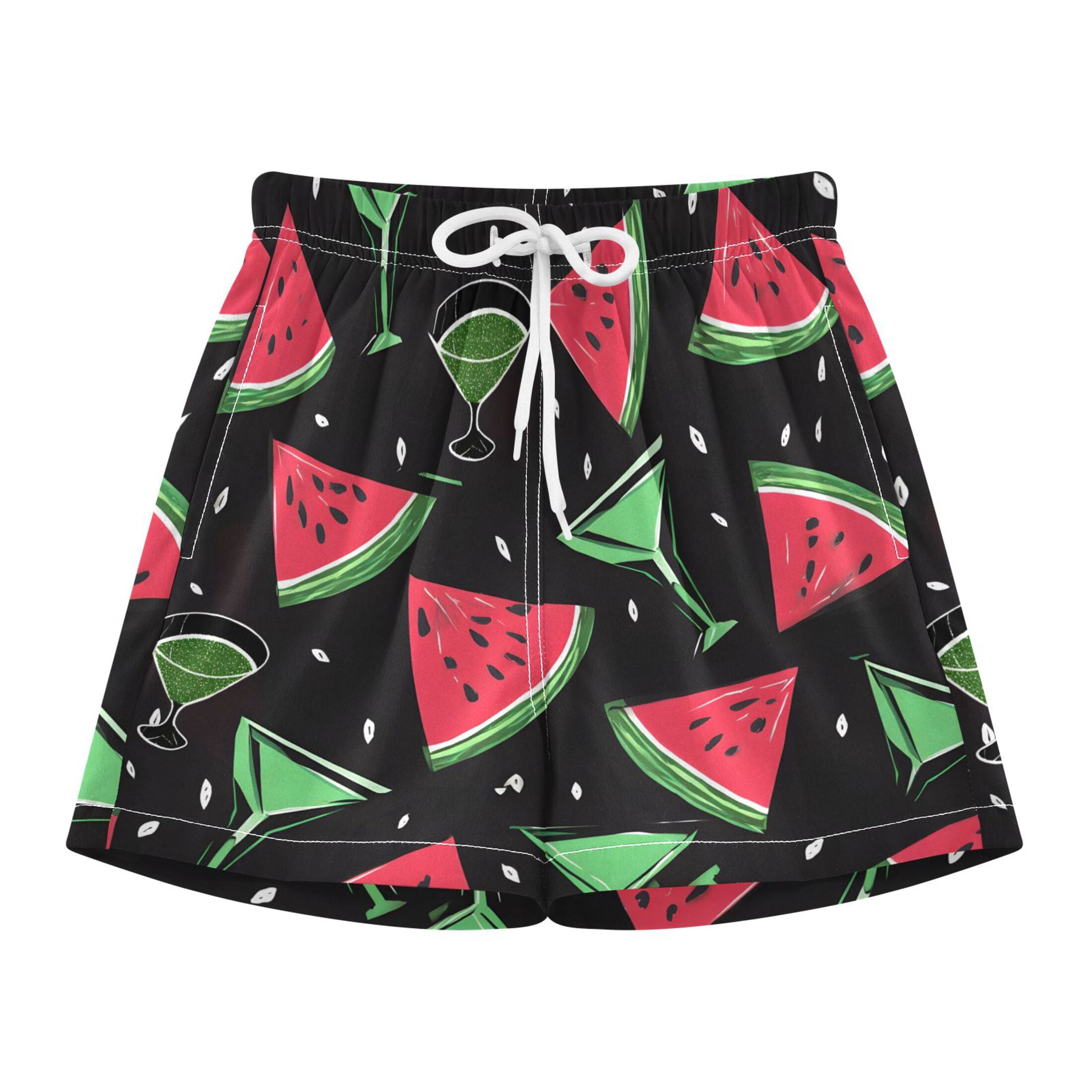 BZSMCE Swim Shorts Red Watermelon Green Cup Pattern For Quick-Dry ...