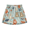 BZSMCE Swim Shorts Seamless Forest Background with Cute Animals in Ca ...