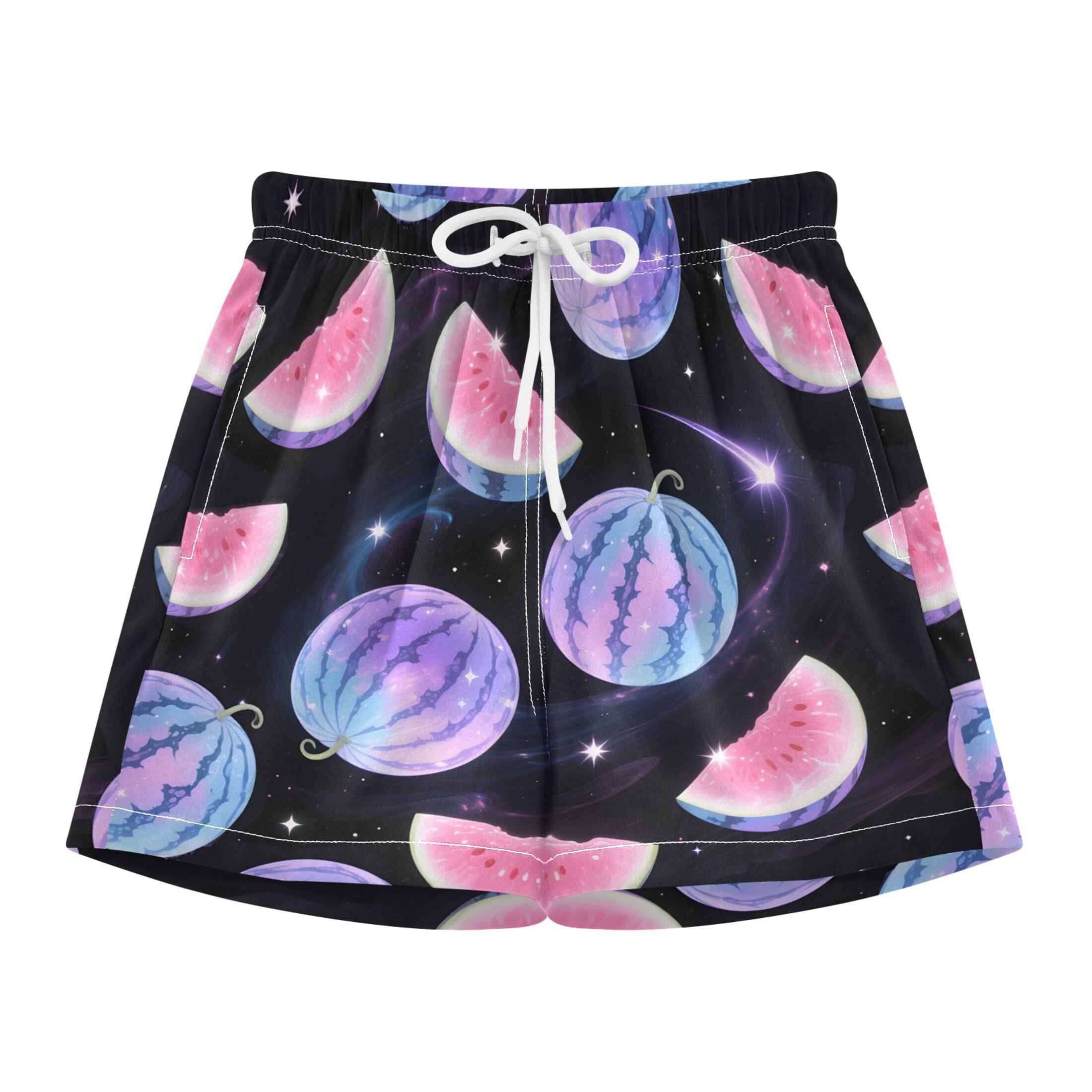 BZSMCE Swim Shorts Starry Sky Watermelon Pattern For Quick-Dry Shorts ...