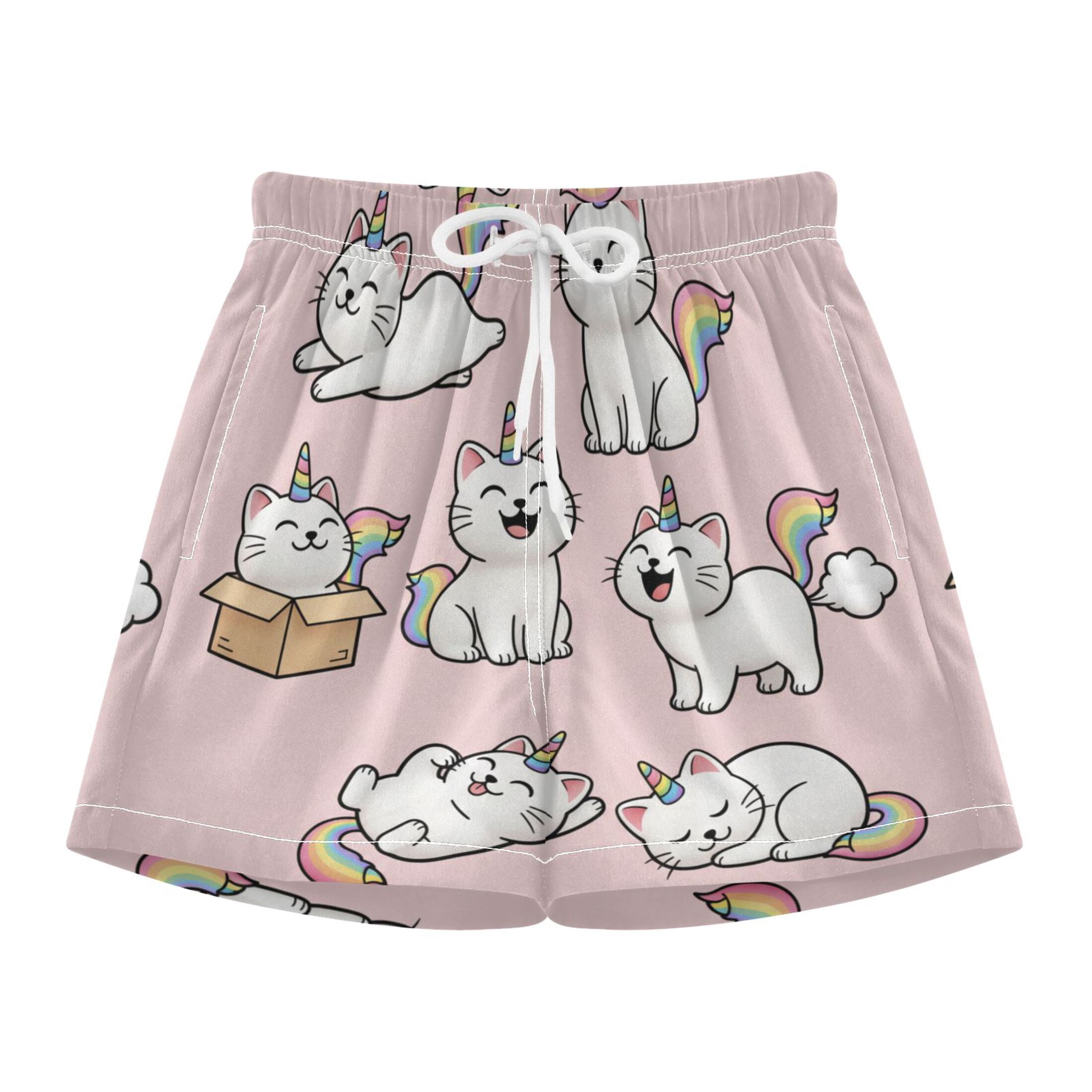 BZSMCE Swim Shorts Unicorn Cat For Quick-Dry Shorts With Anti-Chafe ...