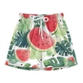 BZSMCE Swim Shorts Watermelon Tropical Leave Pattern For Quick-Dry ...