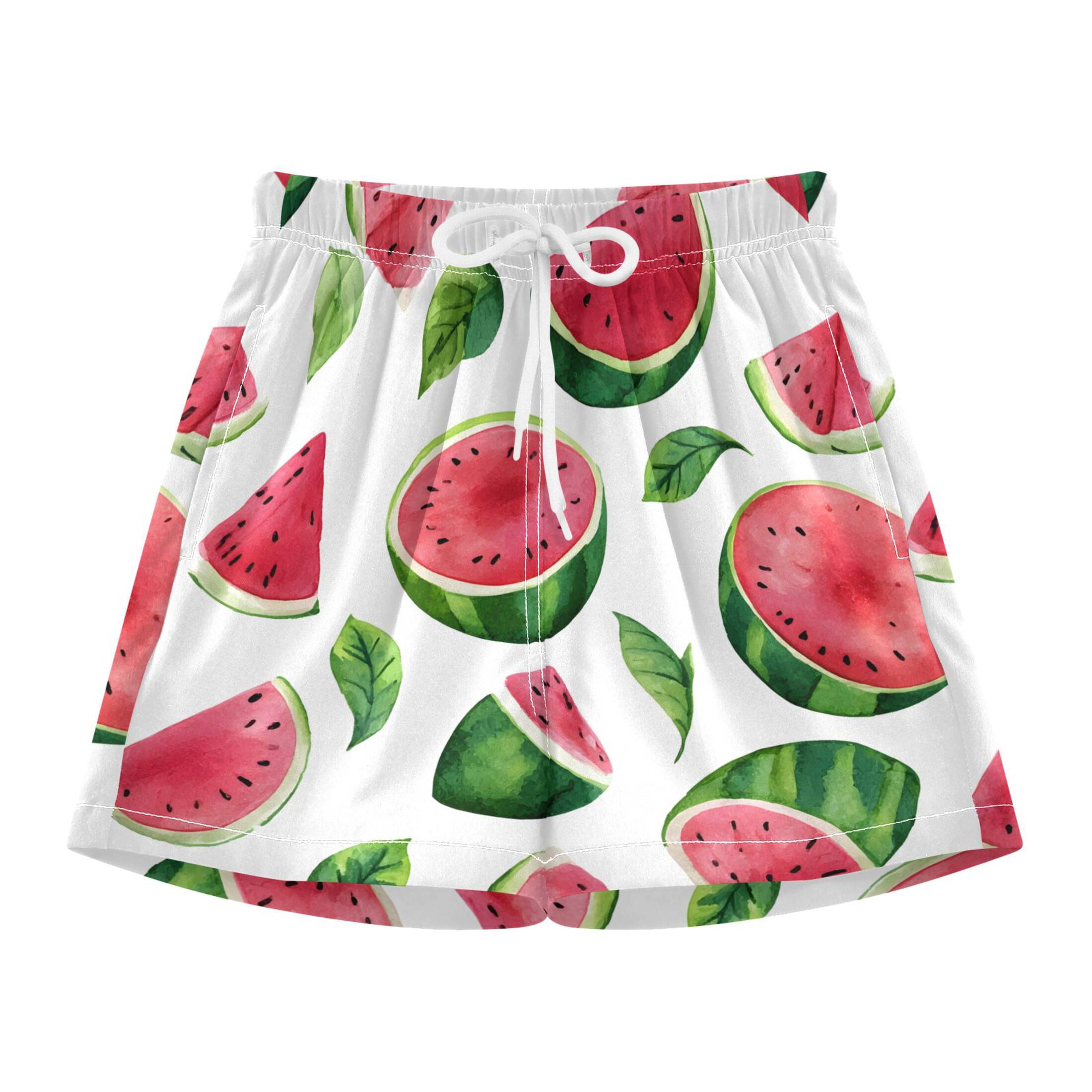 BZSMCE Swim Shorts Watermelon White Background Pattern For Quick-Dry ...