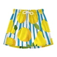 BZSMCE Swim Shorts Yellow Lemon Pineapple Pear Pattern For Quick-Dry ...