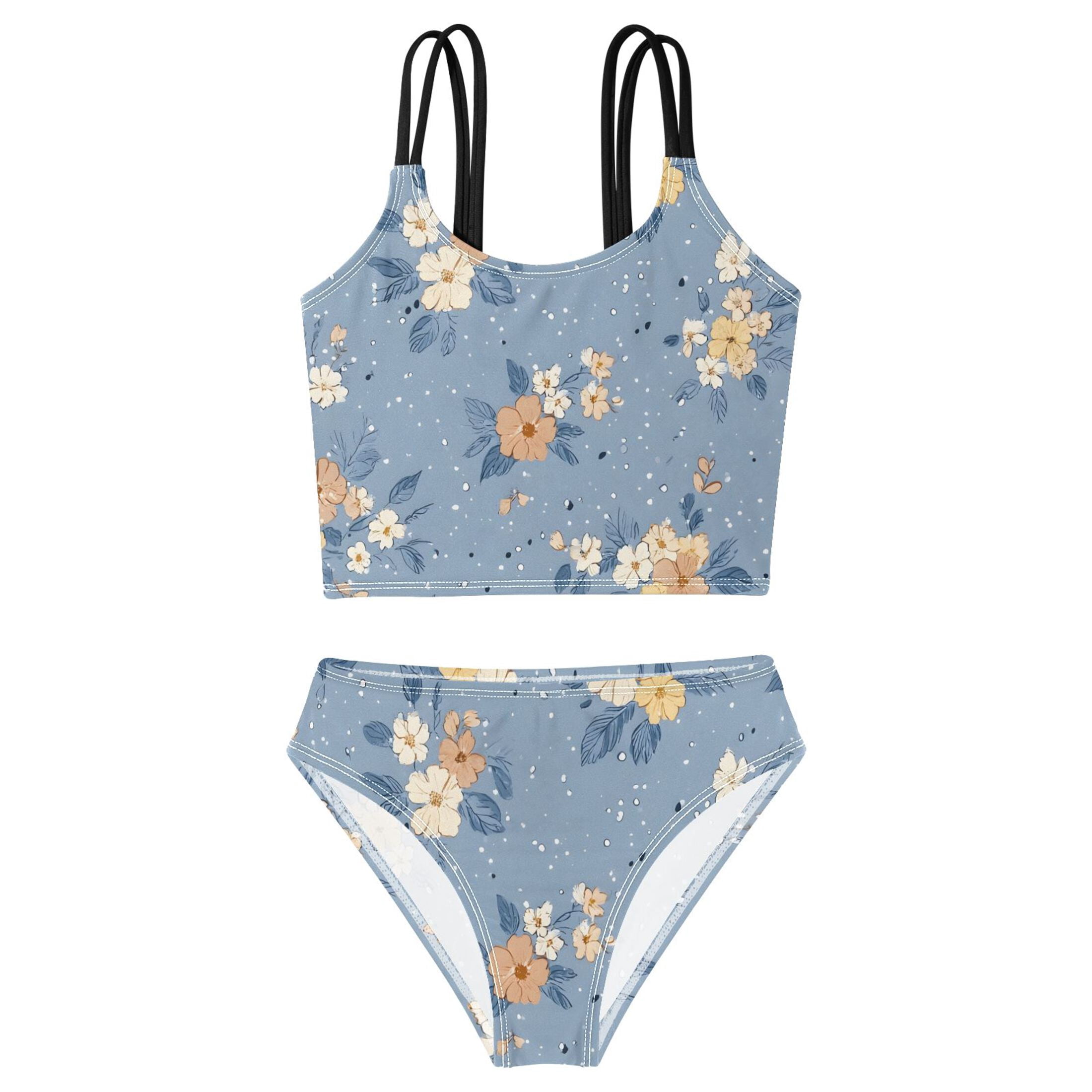 BZSMCE Swimsuit 2-Piece Tank Swimming Wear Quick Dry Bathing Suit-Blue ...