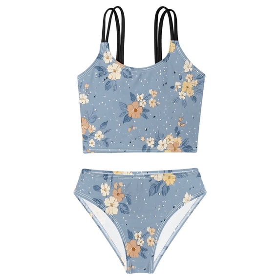 BZSMCE Swimsuit 2-Piece Tank Swimming Wear Quick Dry Bathing Suit-Blue ...