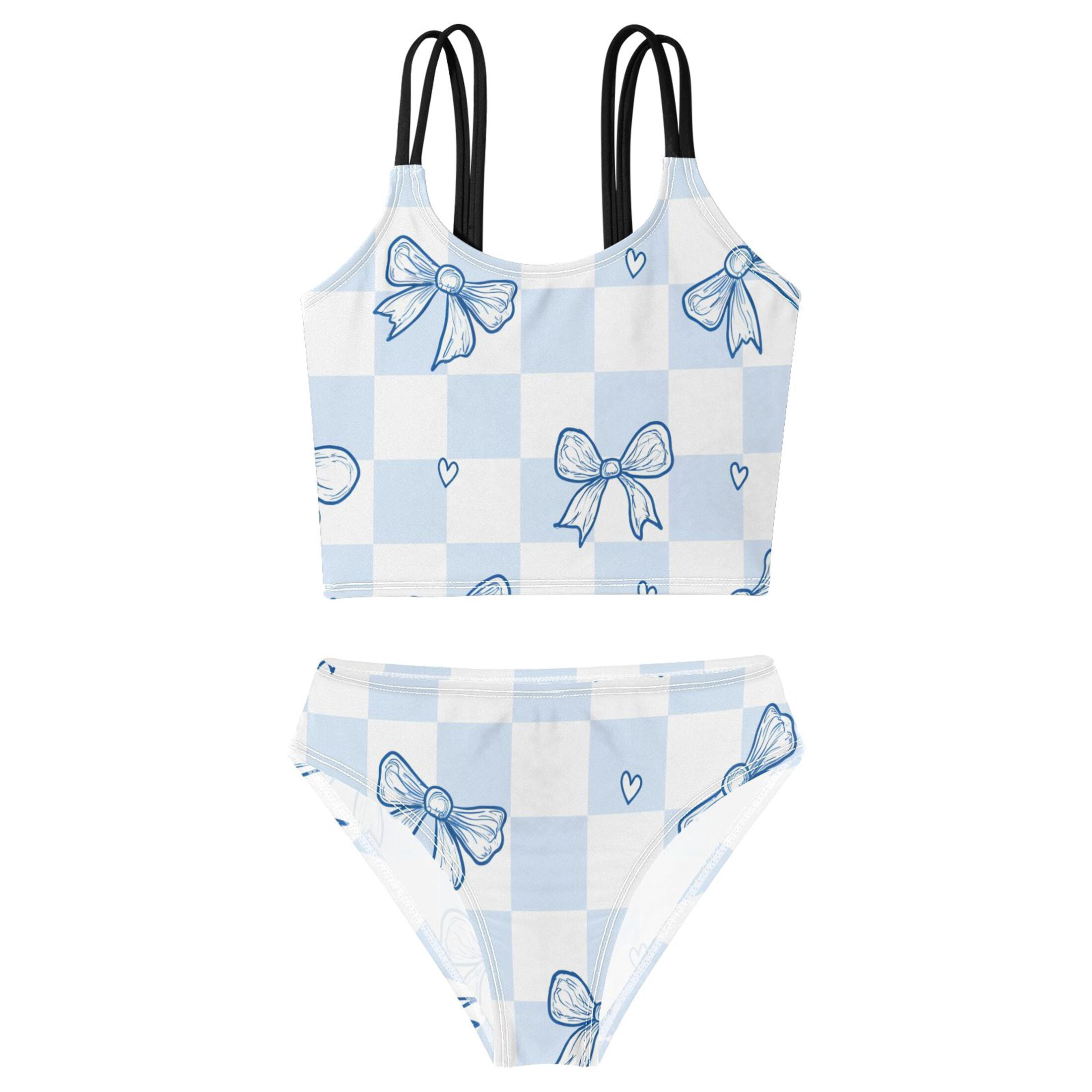 BZSMCE Swimsuit 2-Piece Tank Swimming Wear Quick Dry Bathing Suit-Blue ...