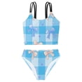 BZSMCE Swimsuit 2-Piece Tank Swimming Wear Quick Dry Bathing Suit-Blue ...
