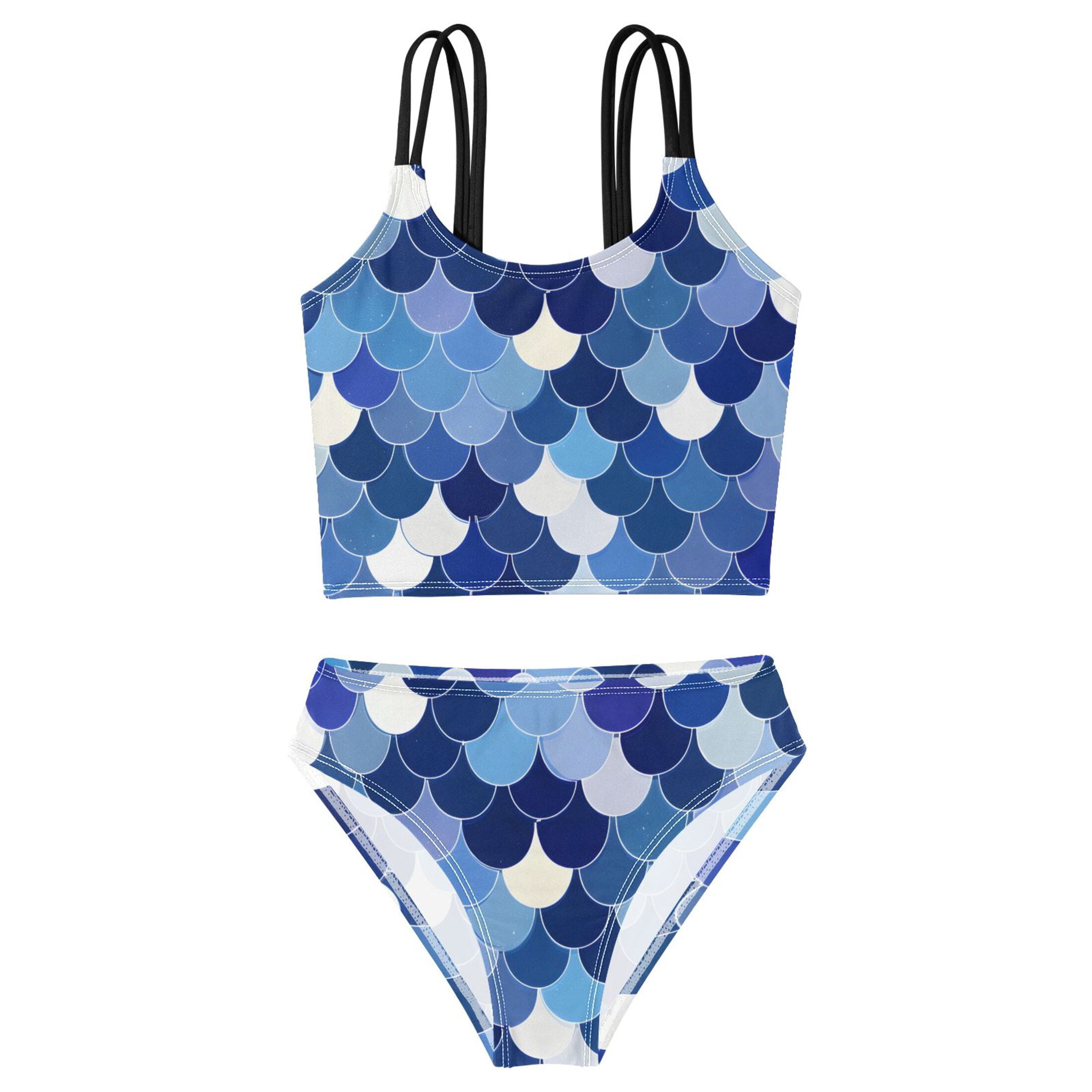 BZSMCE Swimsuit 2-Piece Tank Swimming Wear Quick Dry Bathing Suit-Blue ...