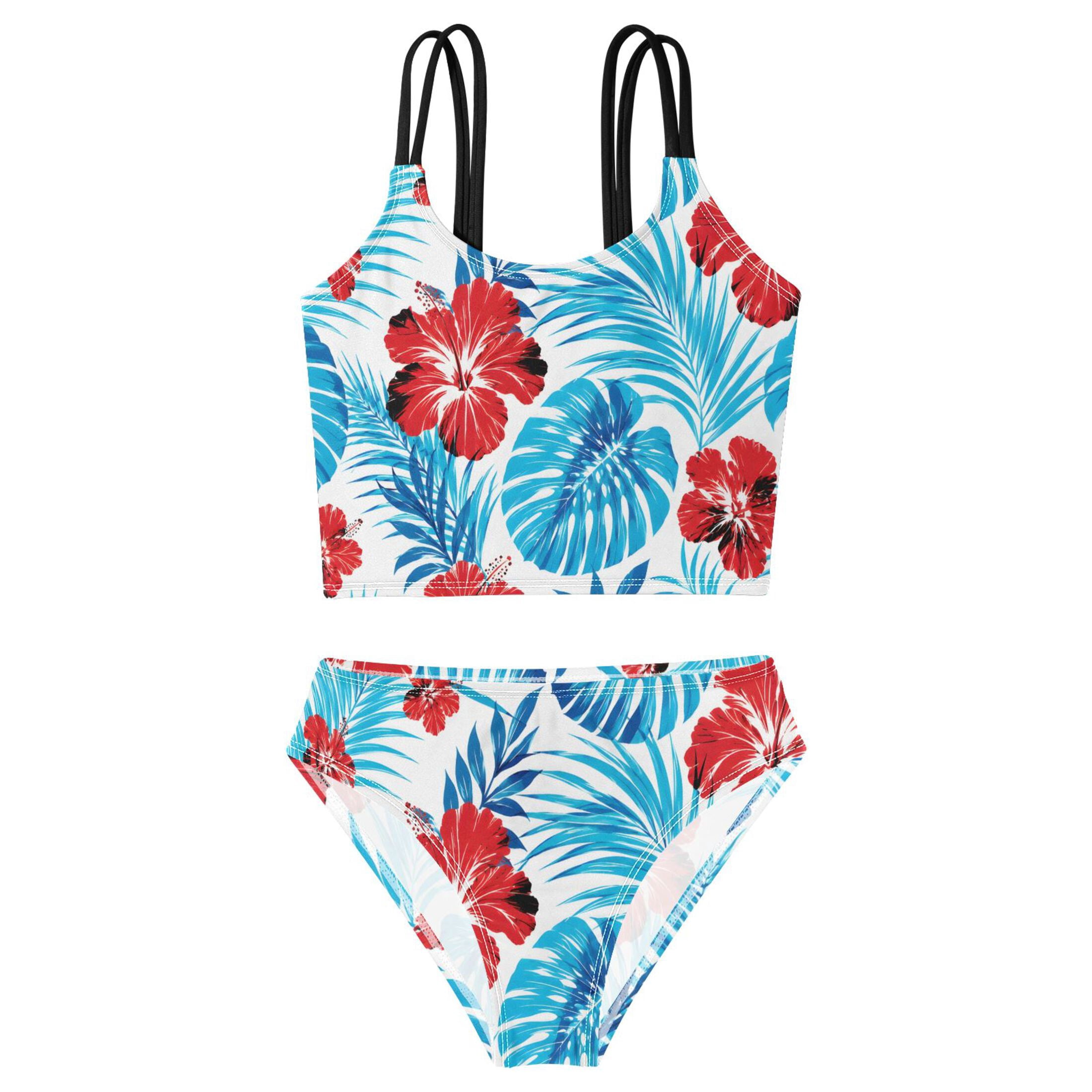 BZSMCE Swimsuit 2-Piece Tank Swimming Wear Quick Dry Bathing Suit-Blue ...