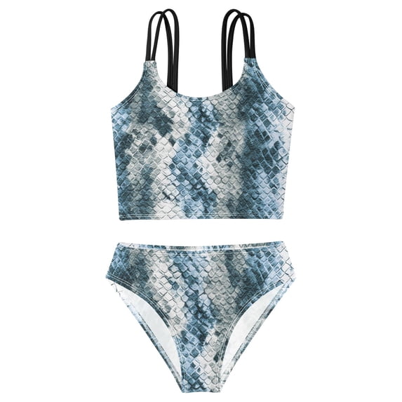BZSMCE Swimsuit 2-Piece Tank Swimming Wear Quick Dry Bathing Suit-Blue ...