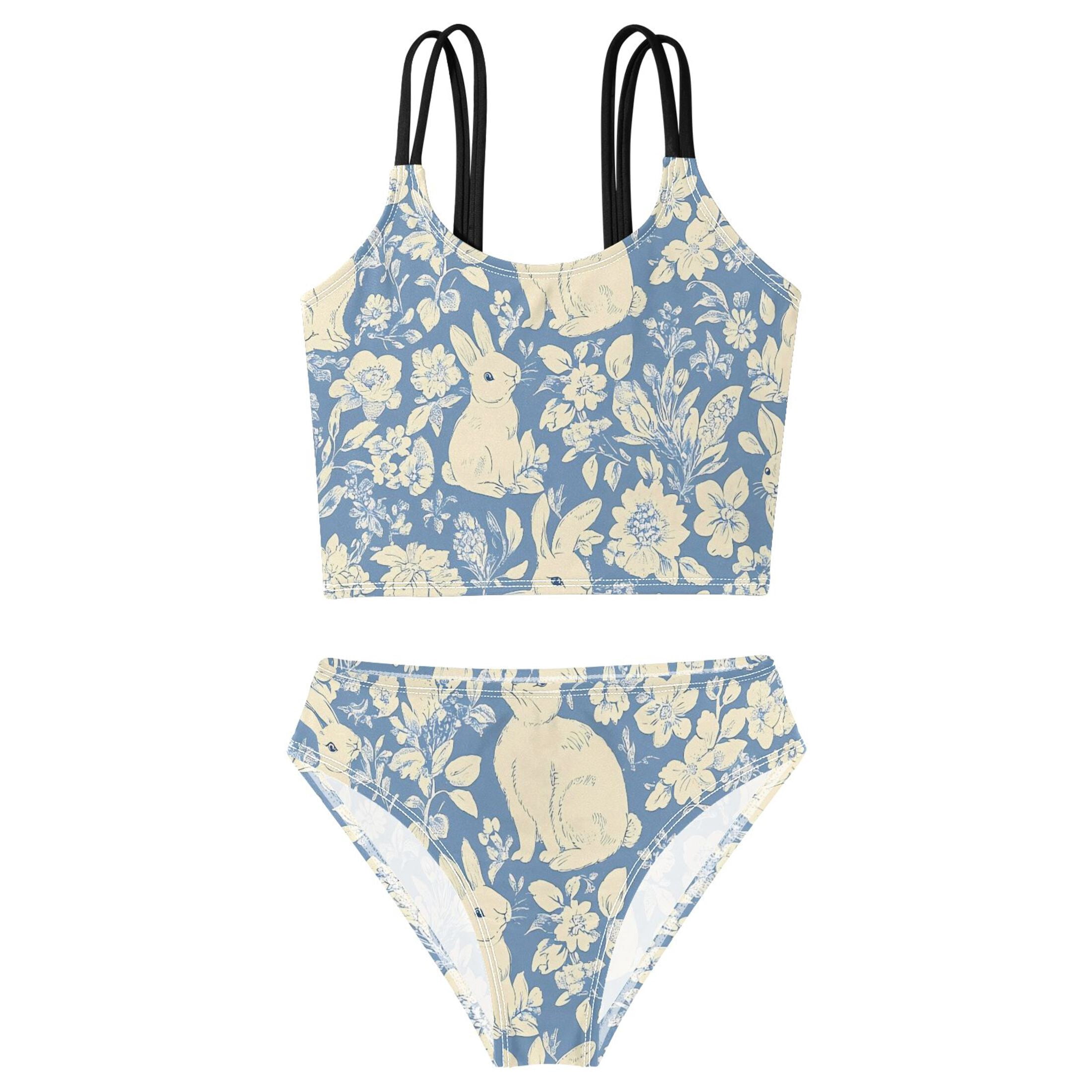 BZSMCE Swimsuit 2-Piece Tank Swimming Wear Quick Dry Bathing Suit-Blue ...