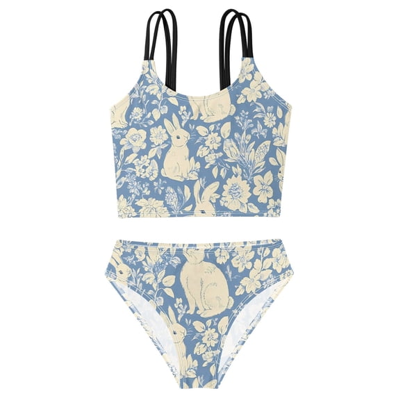 BZSMCE Swimsuit 2-Piece Tank Swimming Wear Quick Dry Bathing Suit-Blue ...