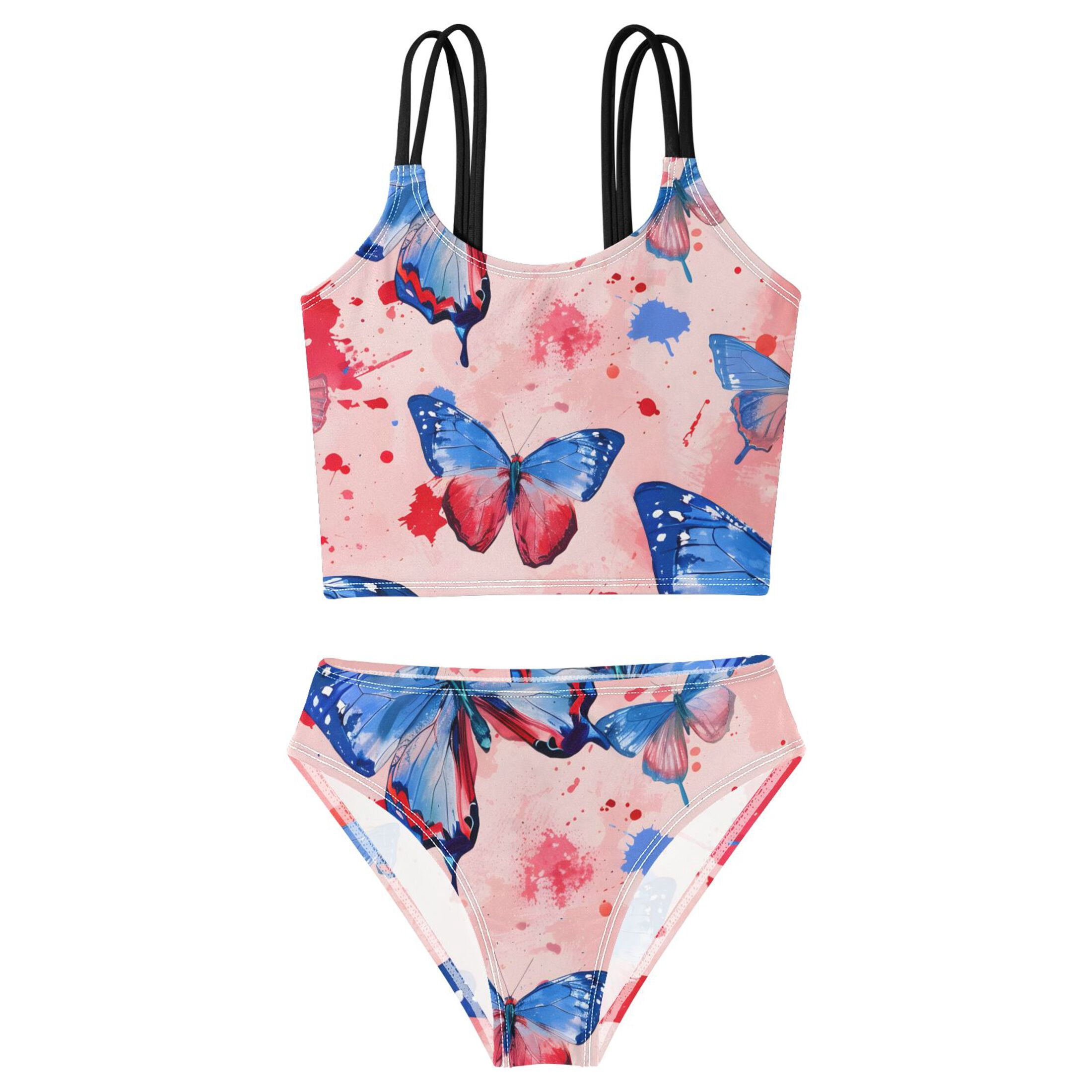 BZSMCE Swimsuit 2-Piece Tank Swimming Wear Quick Dry Bathing Suit-Blue ...