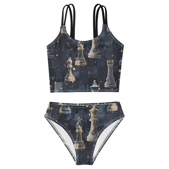 BZSMCE Swimsuit 2-Piece Tank Swimming Wear Quick Dry Bathing Suit-Chess ...