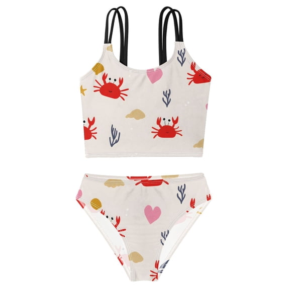 BZSMCE Swimsuit 2-Piece Tank Swimming Wear Quick Dry Bathing Suit-Crabs ...