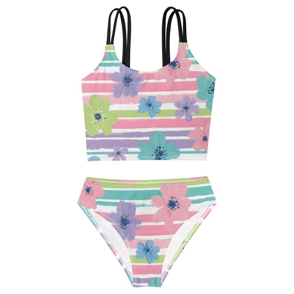 BZSMCE Swimsuit 2-Piece Tank Swimming Wear Quick Dry Bathing Suit-Cute ...