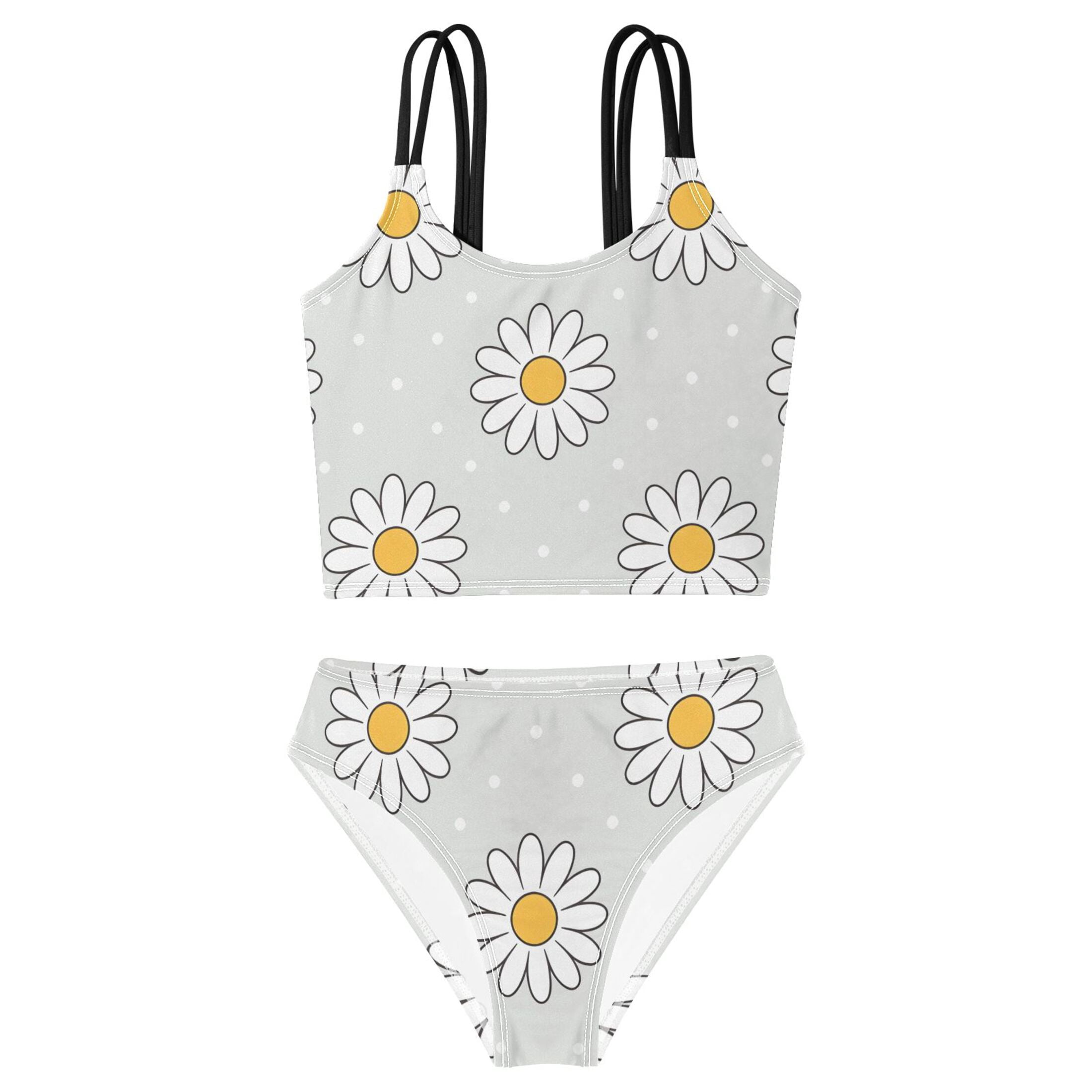 BZSMCE Swimsuit 2-Piece Tank Swimming Wear Quick Dry Bathing Suit-Daisy ...