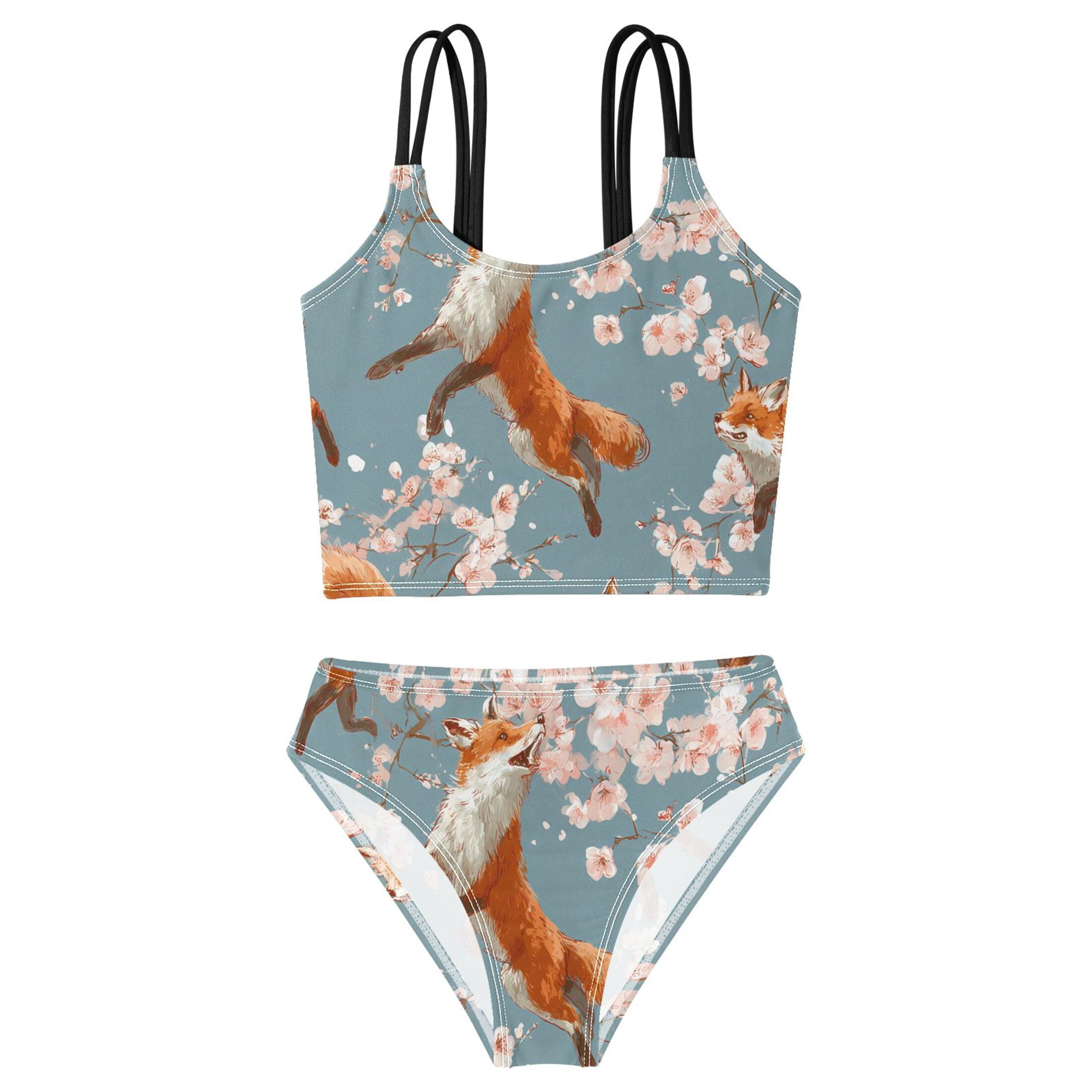 BZSMCE Swimsuit 2-Piece Tank Swimming Wear Quick Dry Bathing Suit-Fox ...
