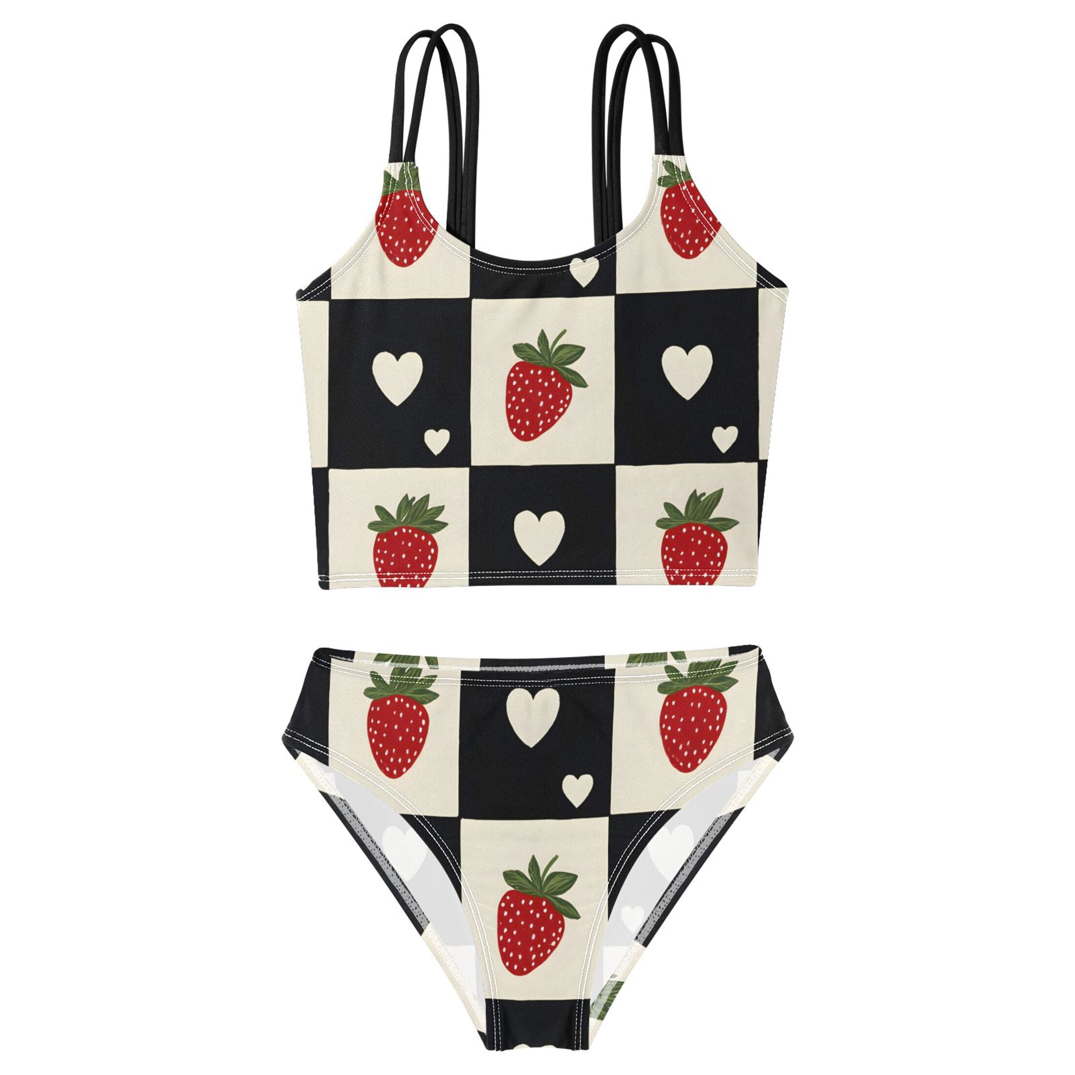 BZSMCE Swimsuit 2-Piece Tank Swimming Wear Quick Dry Bathing Suit-Grid ...