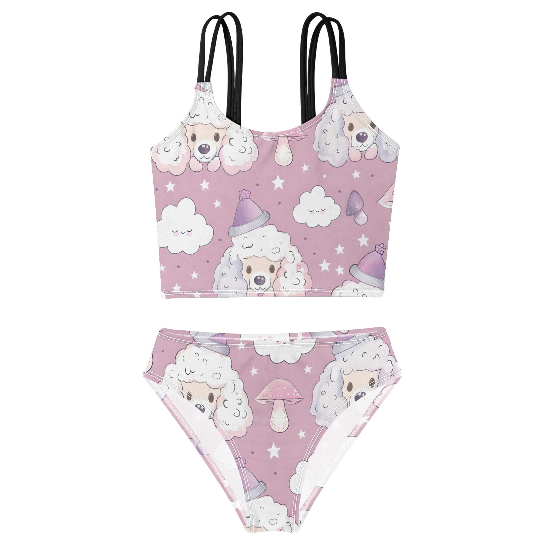 BZSMCE Swimsuit 2-Piece Tank Swimming Wear Quick Dry Bathing Suit-Lamb ...