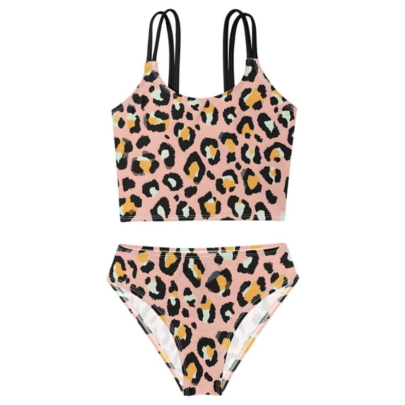 BZSMCE Swimsuit 2-Piece Tank Swimming Wear Quick Dry Bathing Suit-Pink ...