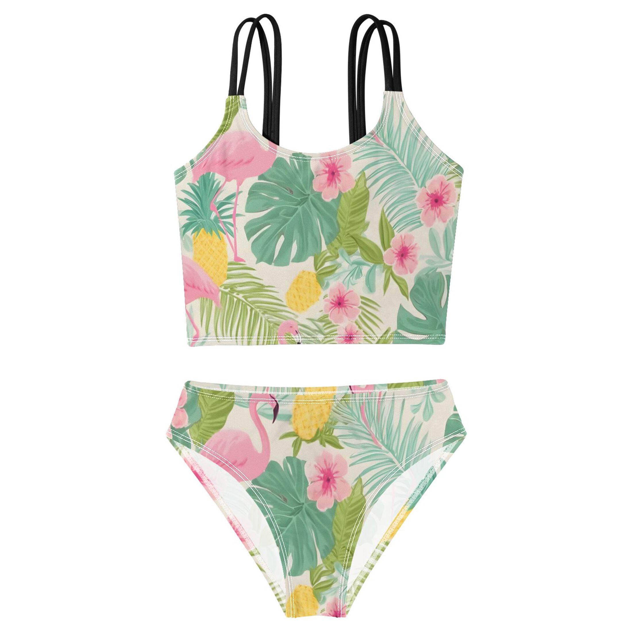 BZSMCE Swimsuit 2-Piece Tank Swimming Wear Quick Dry Bathing Suit-Pink ...
