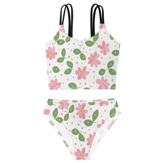 BZSMCE Swimsuit 2-Piece Tank Swimming Wear Quick Dry Bathing Suit-Pink ...