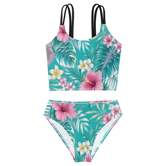 BZSMCE Swimsuit 2-Piece Tank Swimming Wear Quick Dry Bathing Suit-Pink ...