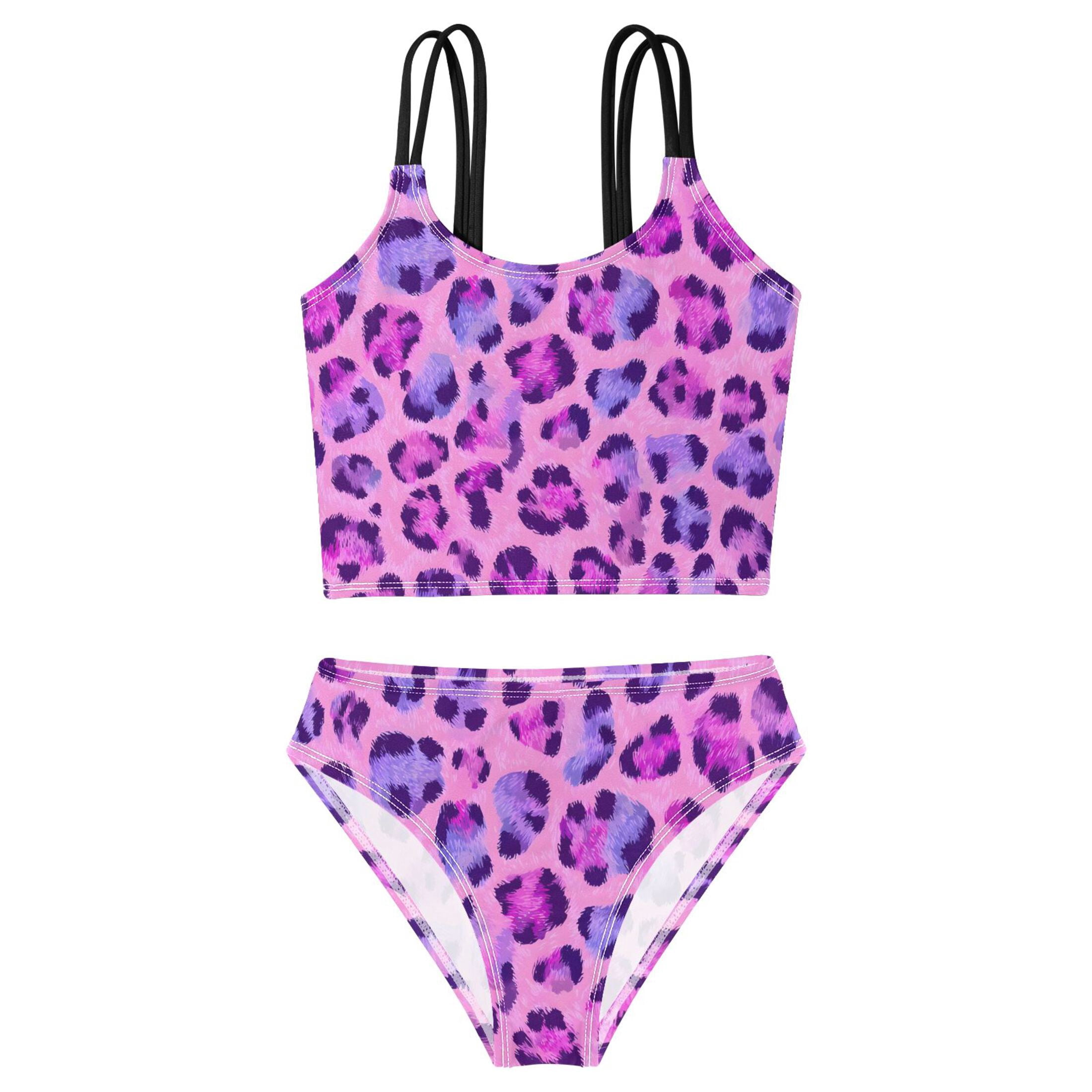 BZSMCE Swimsuit 2-Piece Tank Swimming Wear Quick Dry Bathing Suit-Pink ...
